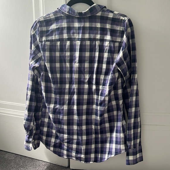 J. Crew Factory | Tops | Jcrew Purple Gingham Never Worn 0 Cotton Buttondown Shirt For Women ...